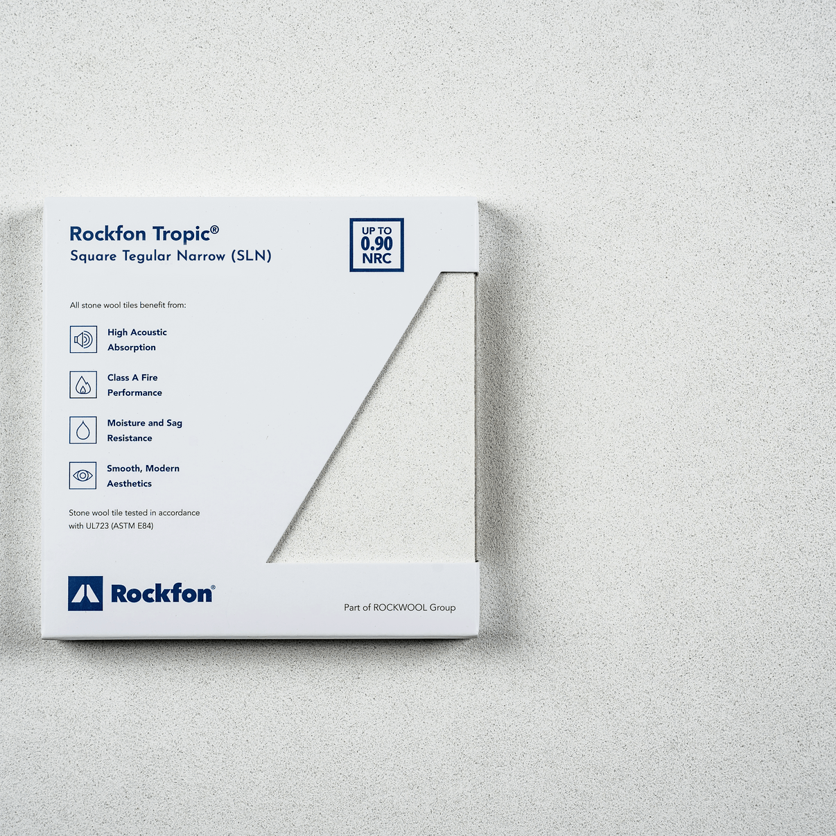 24x24x5/8 Rockfon Tropic® Square Narrow Tegular Ceiling Tiles – High ...