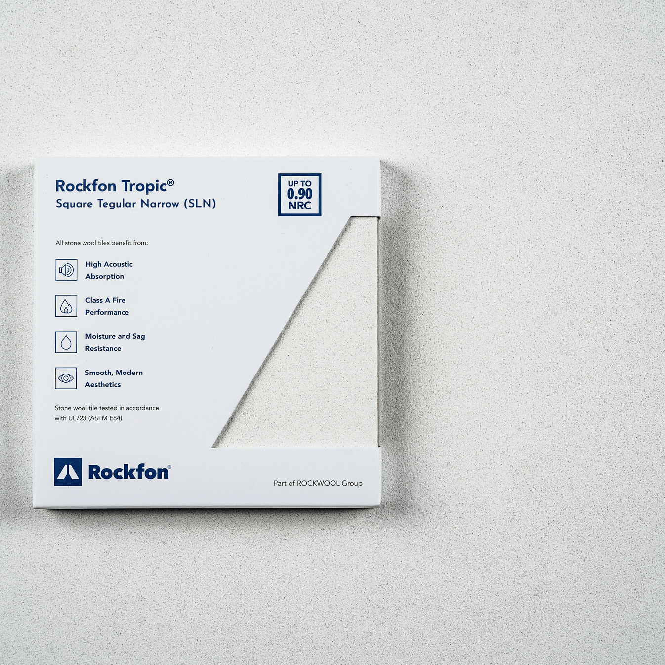 24x24x5/8 Rockfon Tropic® Square Narrow Tegular Ceiling Tiles – High ...