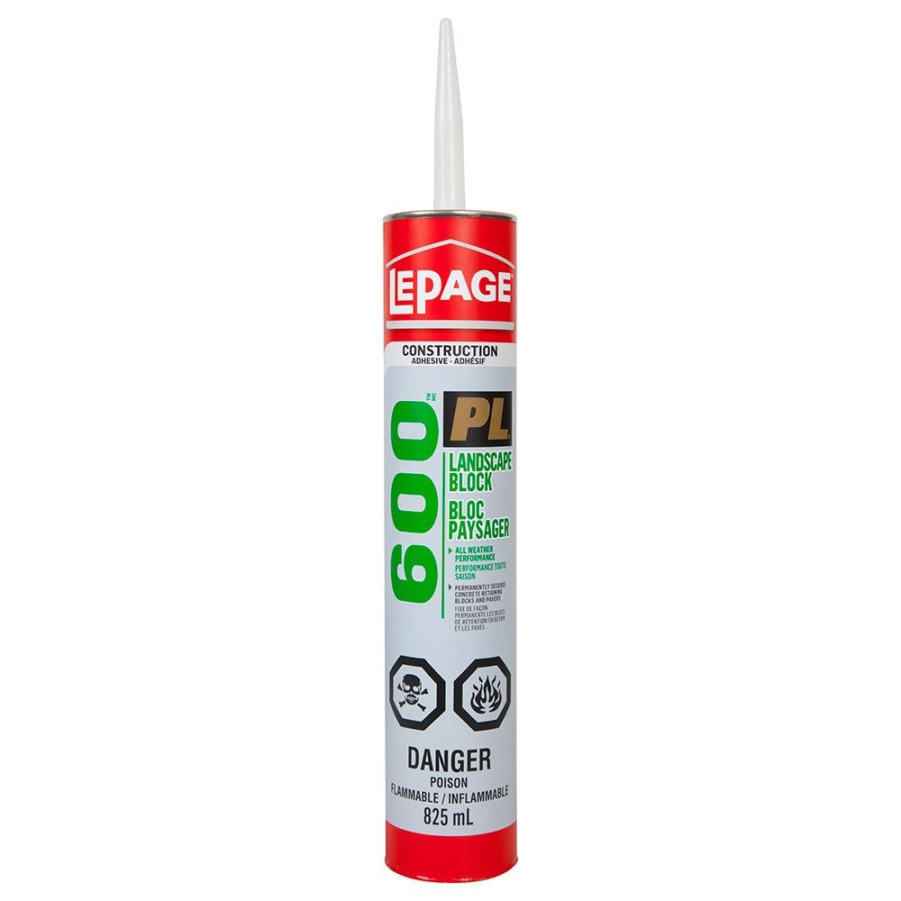 LePage PL 600 Block Adhesive 825 mL Masonry and Landscape Construction ...